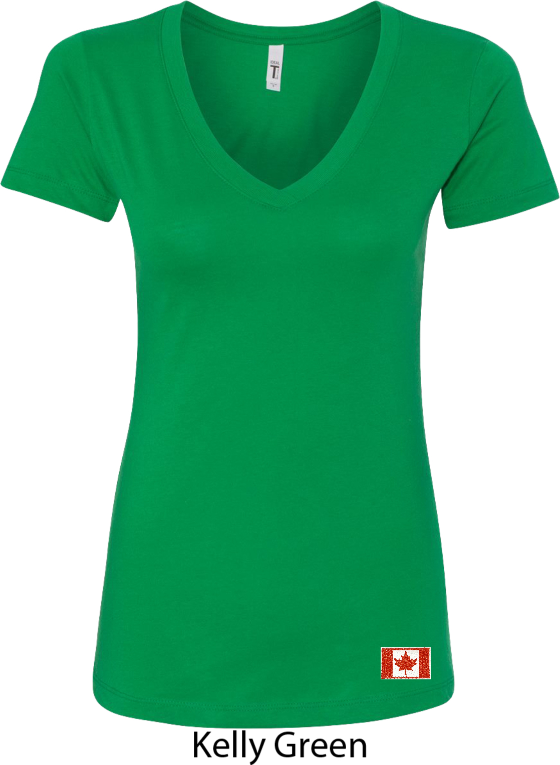 Canada Flag Patch Bottom Print Ladies V-Neck - Canada Flag Patch Bottom ...