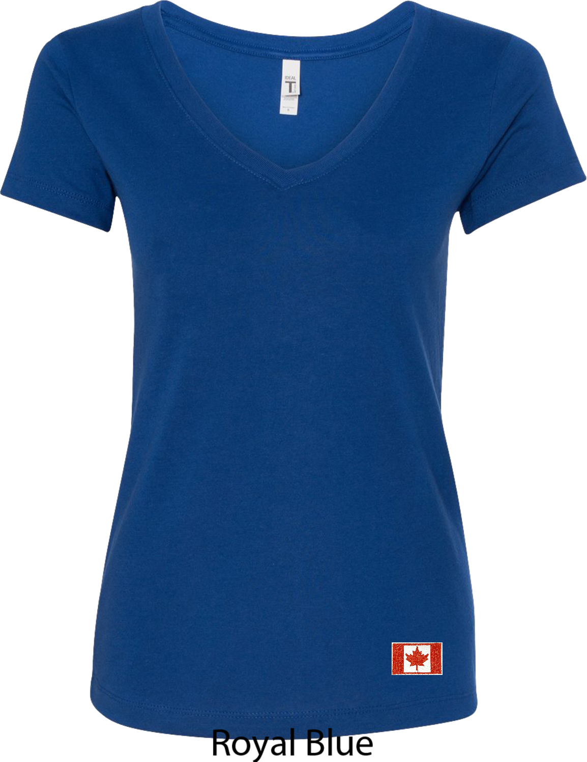 Canada Flag Patch Bottom Print Ladies V-Neck - Canada Flag Patch Bottom ...