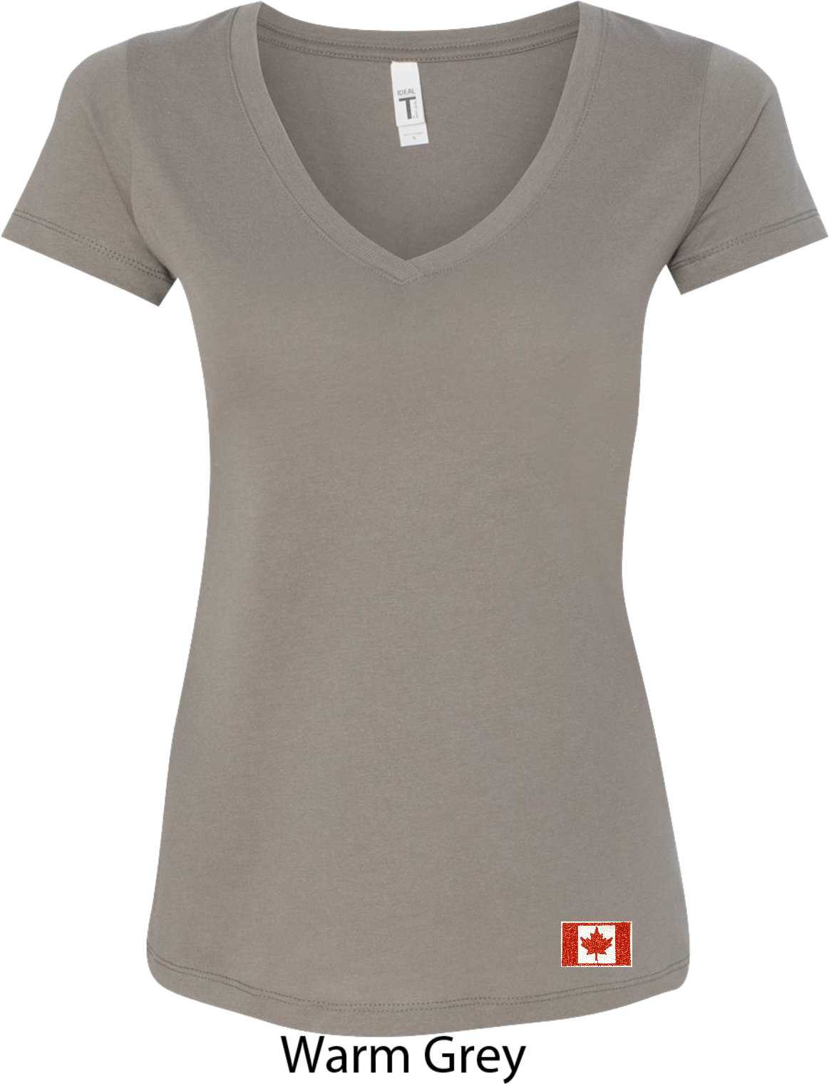 Canada Flag Patch Bottom Print Ladies V-Neck - Canada Flag Patch Bottom ...