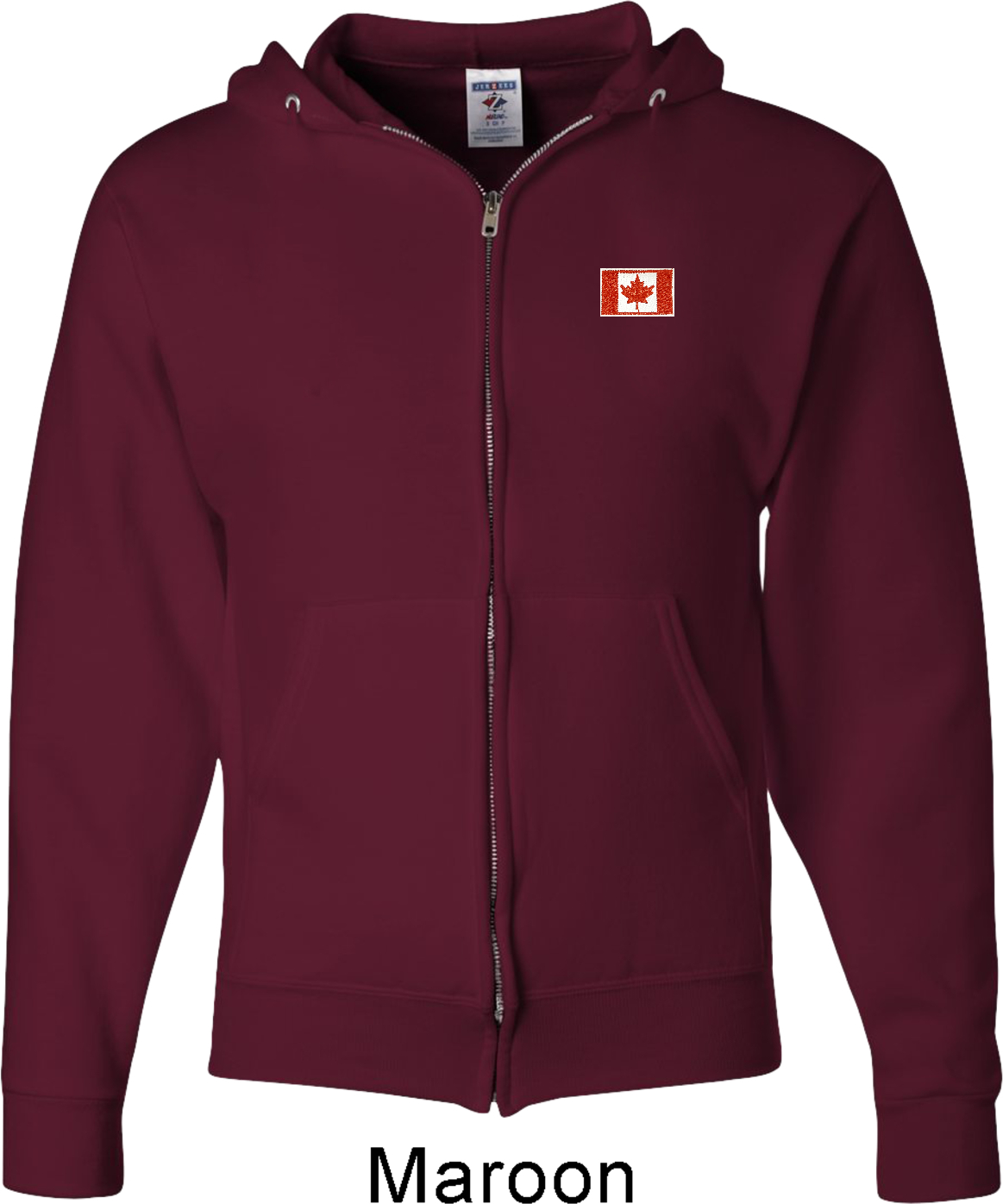 Canada Flag Patch Pocket Print Mens Full Zip Hoodie - Canada Flag Patch ...
