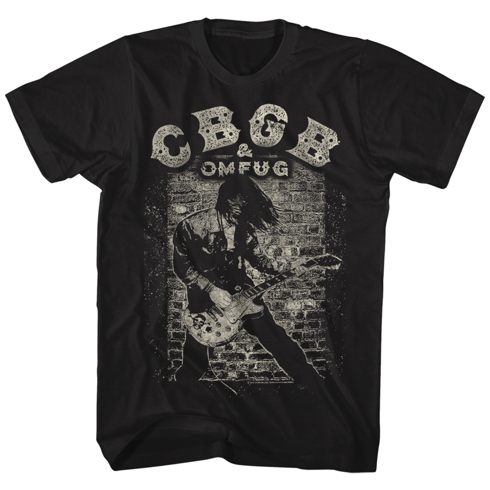 CBGB & OMFUG Shirt Guitar Black T-Shirt - CBGB Shirts