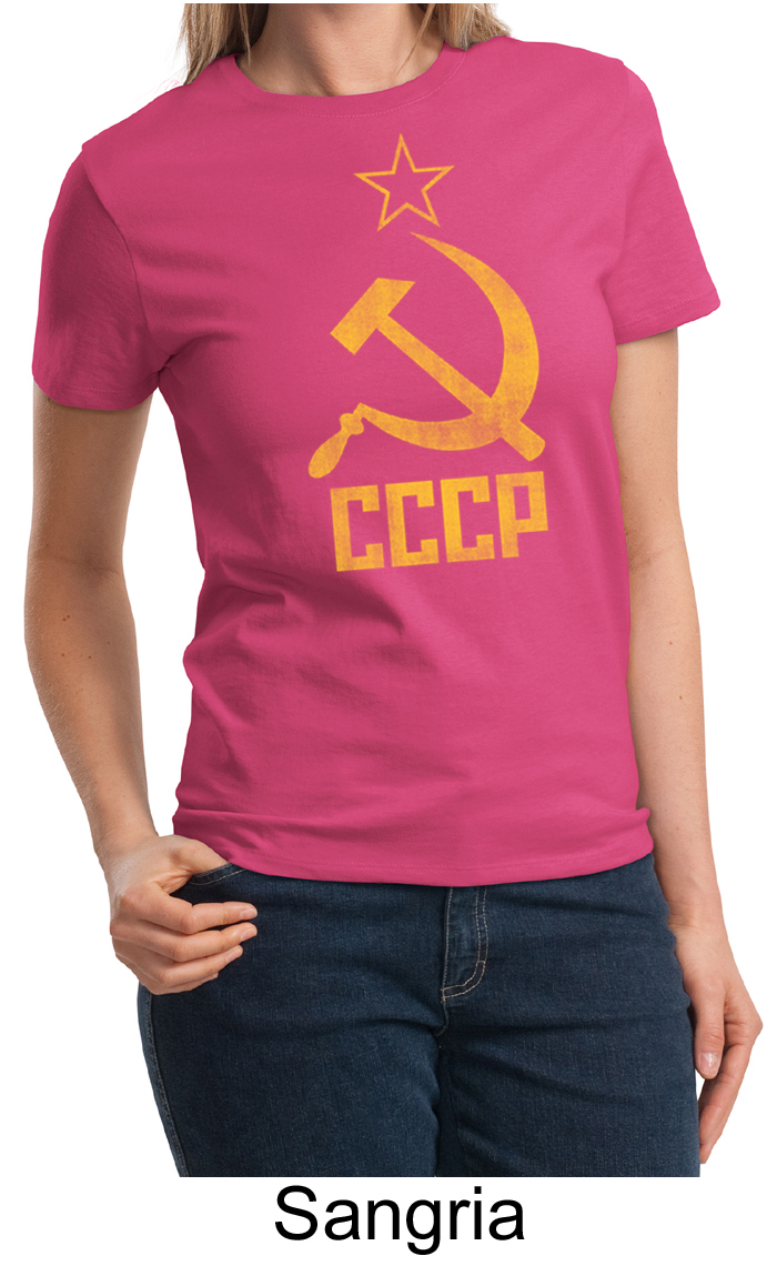 CCCP Shirt Distressed Soviet Union Communism Ladies T-shirt - Cccp T ...