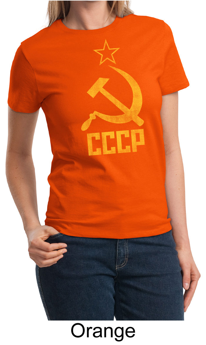 CCCP Shirt Distressed Soviet Union Communism Ladies T-shirt - Cccp T ...