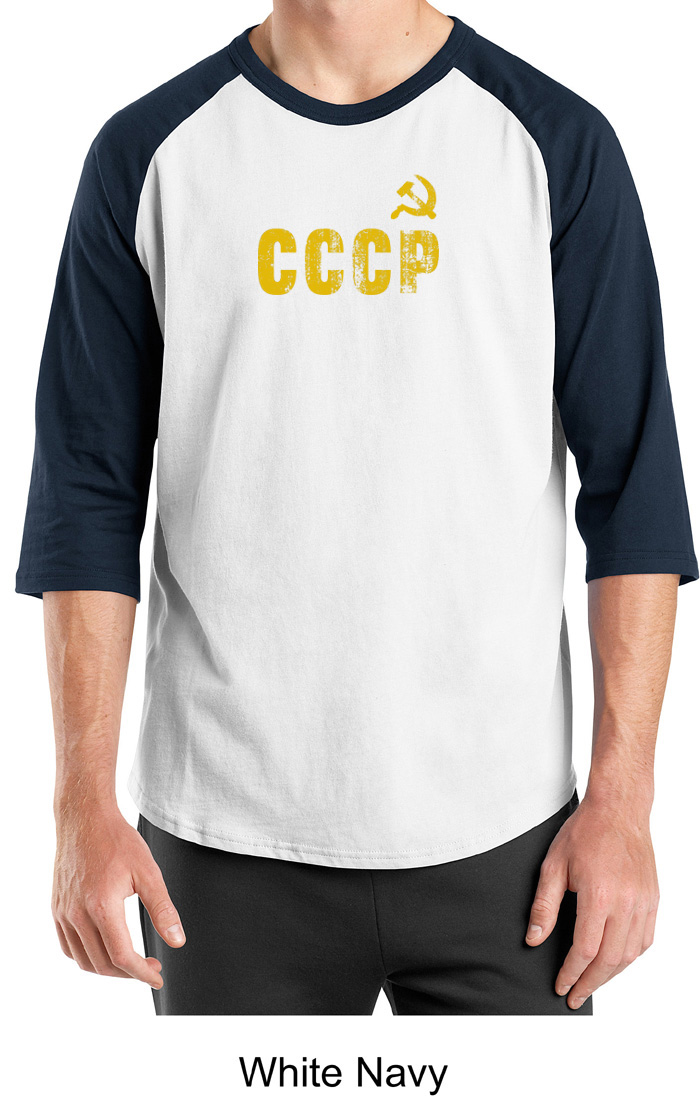 CCCP T-shirt Soviet Union USSR Russia Insignia Adult Raglan Shirt ...