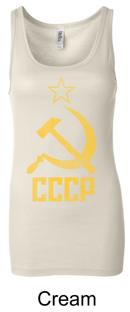 CCCP Tank Distressed Soviet Union Ladies Longer Length Tanktop - Cccp T ...