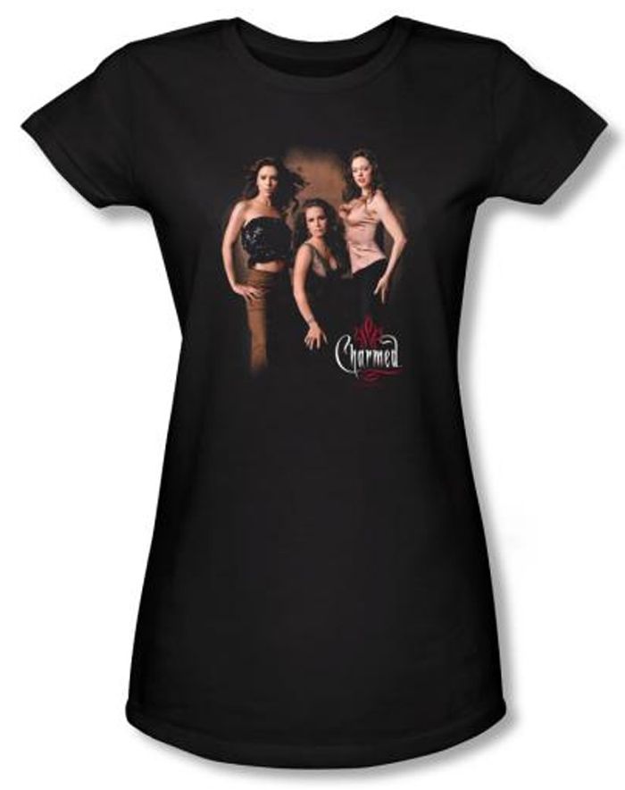 Charmed Shirt Three Hot Witches Juniors Black Tee Shirt - Charmed Hot ...