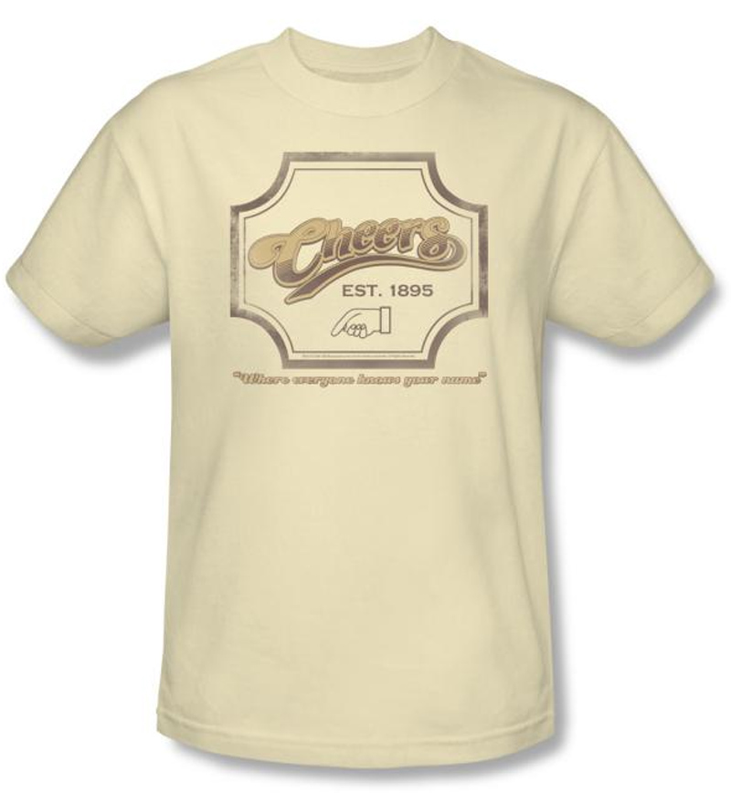 Cheers Cream Color Shirt - Sign Adult Tee Shirt - Cheers Sign Shirts