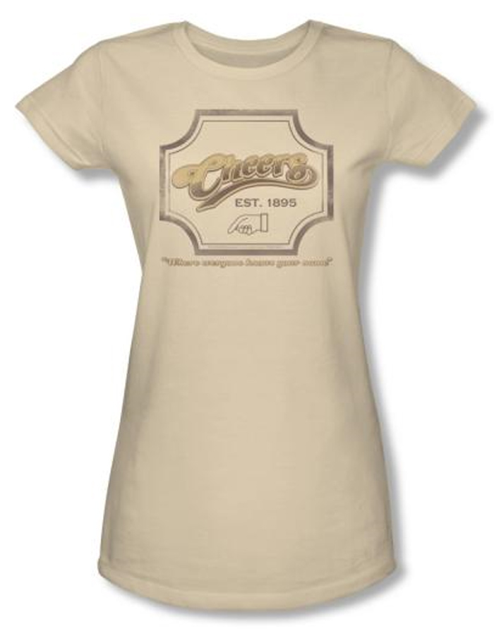 Cheers Juniors Shirt Sign Cream T-Shirt - Cheers Sign Shirts