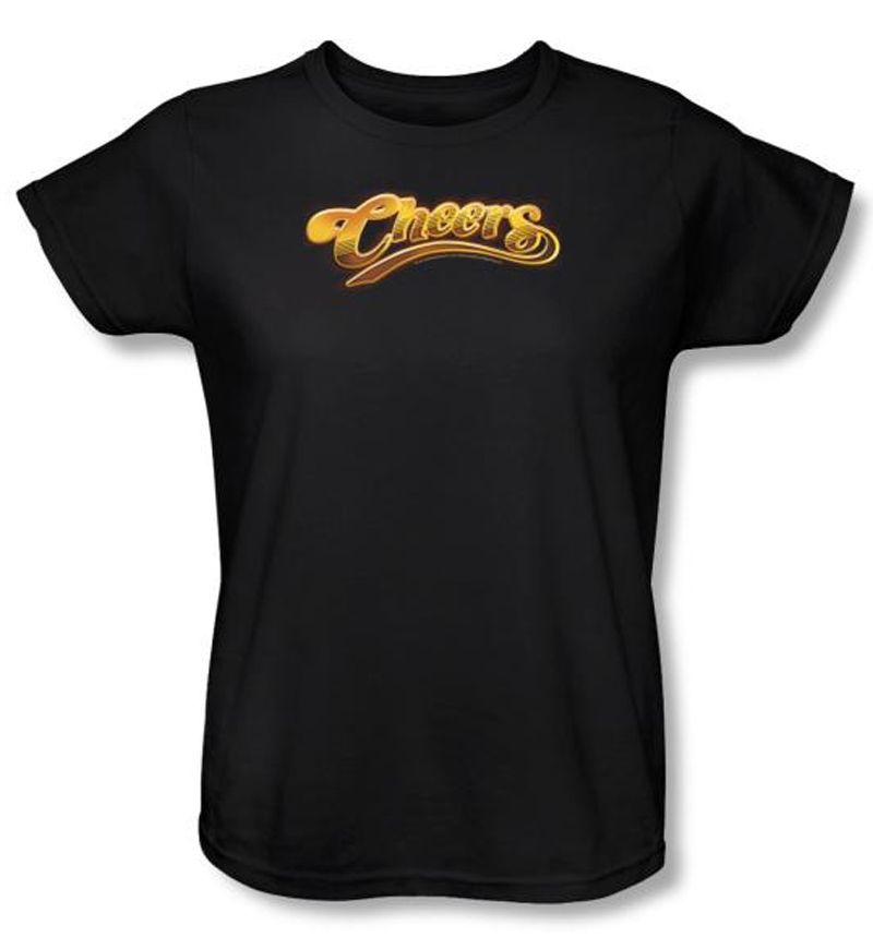 Cheers Logo Ladies T-shirt - Black - Cheers Logo Shirts