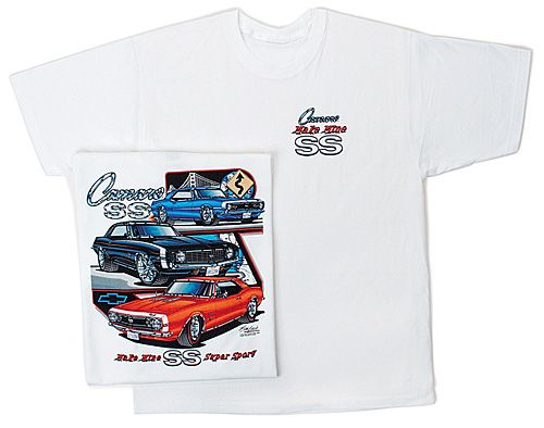 Chevy Camaro T-Shirt - SS Classic Chevy Car Adult White Tee - Chevy ...