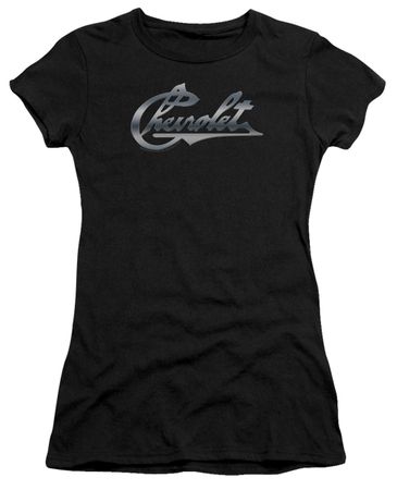 Chevy Juniors Shirt Chevrolet Script Black T-Shirt - Chevy Chevrolet ...