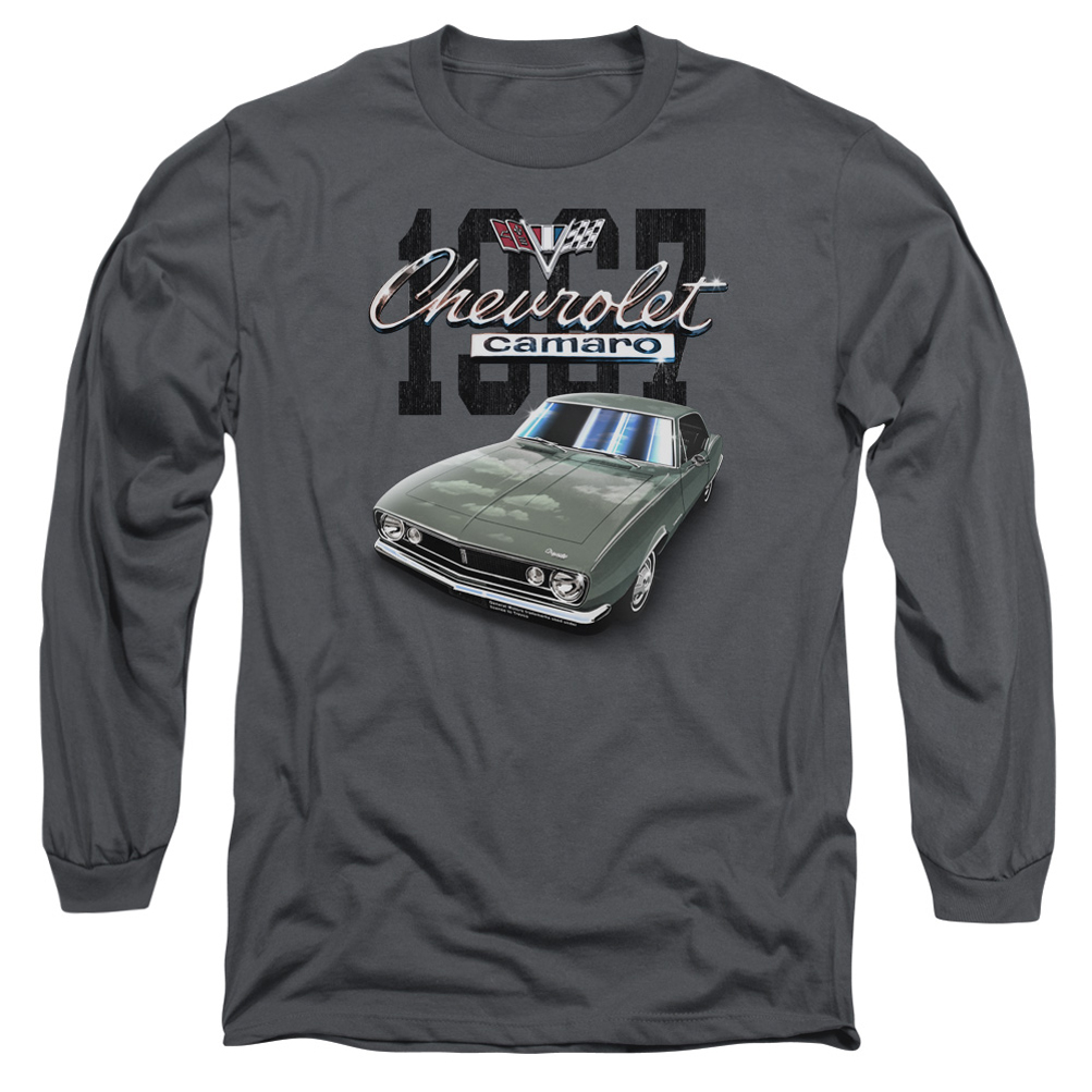 Chevy Long Sleeve Shirt Chevrolet 1967 Classic Camaro Charcoal Tee T ...