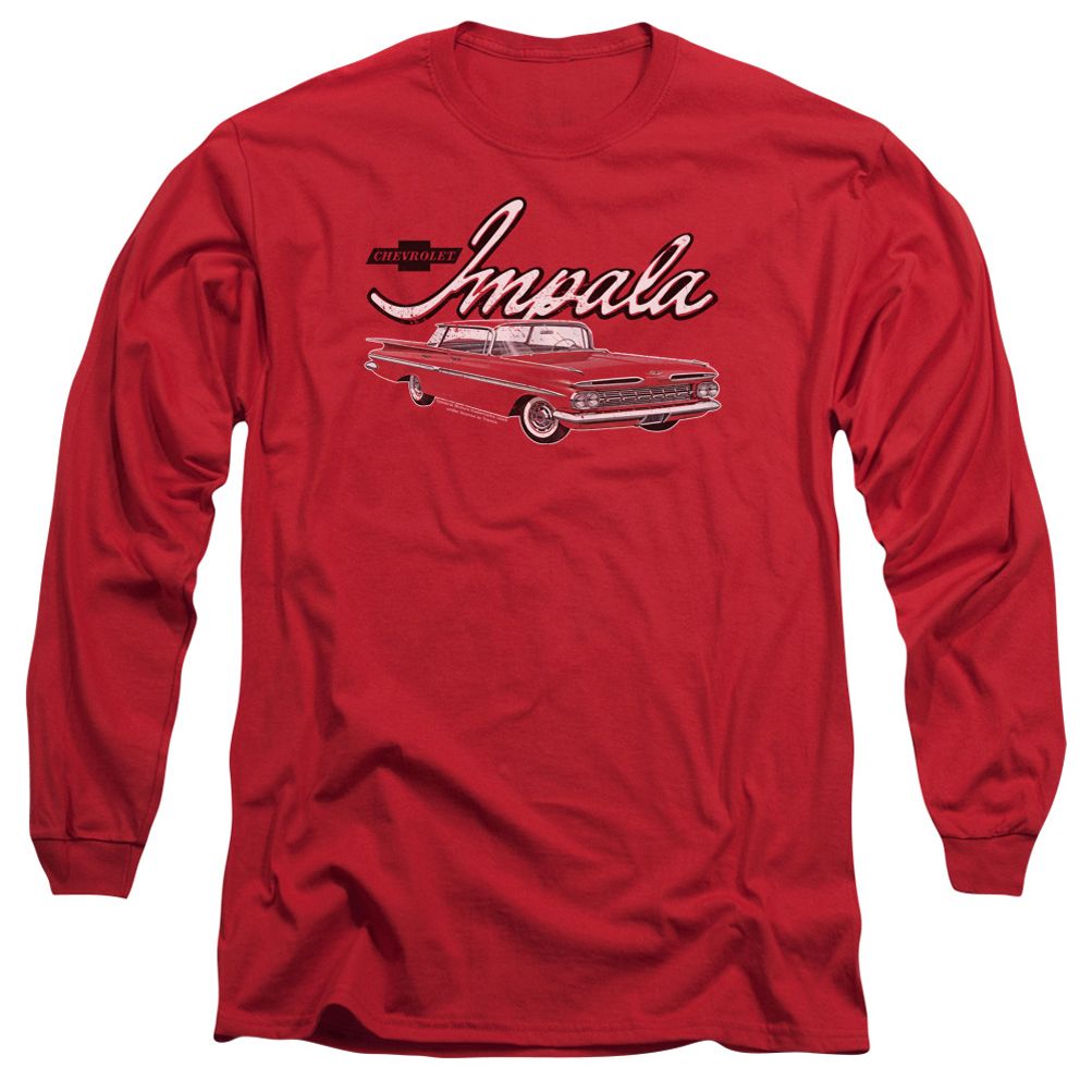 Chevy Long Sleeve Shirt Impala Red Tee T-Shirt - Chevy Impala Shirts