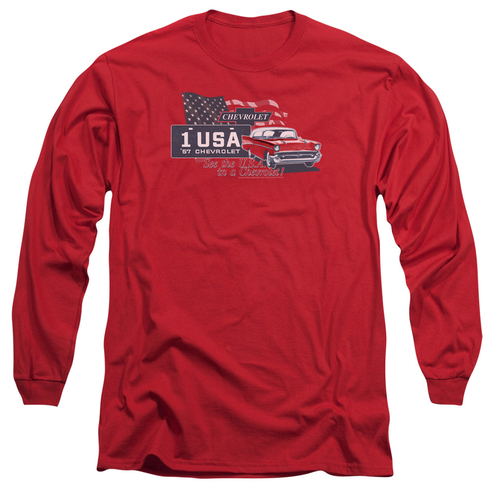 Chevy Long Sleeve Shirt See The USA Chevrolet Red Tee T-Shirt - Chevy ...