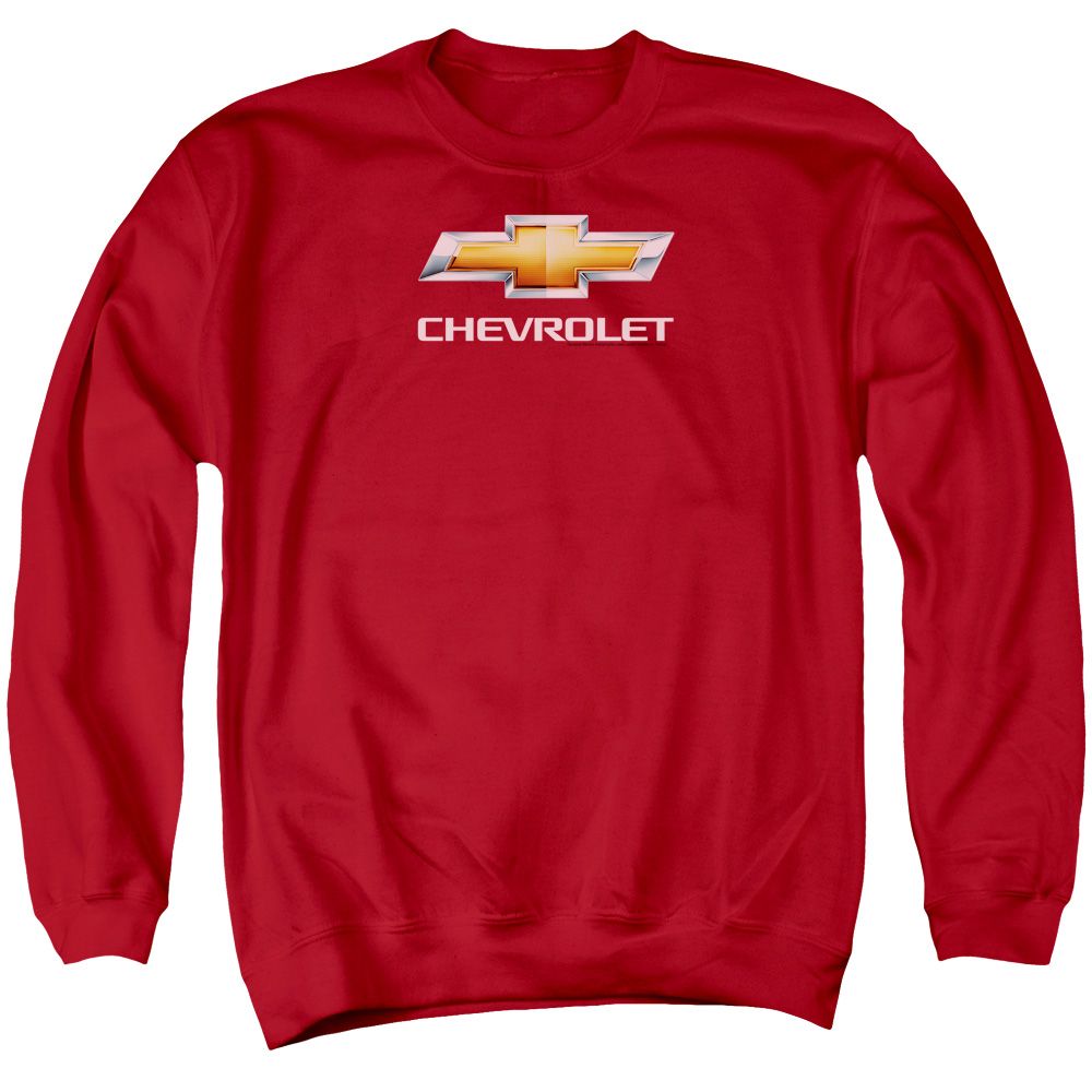 Chevy Sweatshirt Bow Tie Adult Red Sweat Shirt - Chevy Bow Tie Shirts