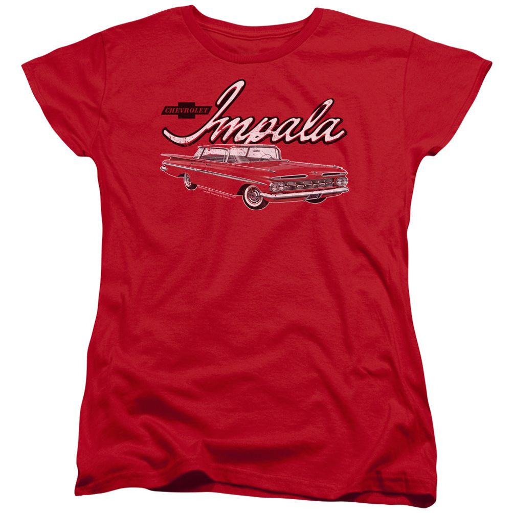 Chevy Womens Shirt Impala Red T-Shirt - Chevy Impala Shirts
