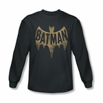 Classic Batman Shirt Distressed Logo Charcoal T-Shirt - Classic Batman ...