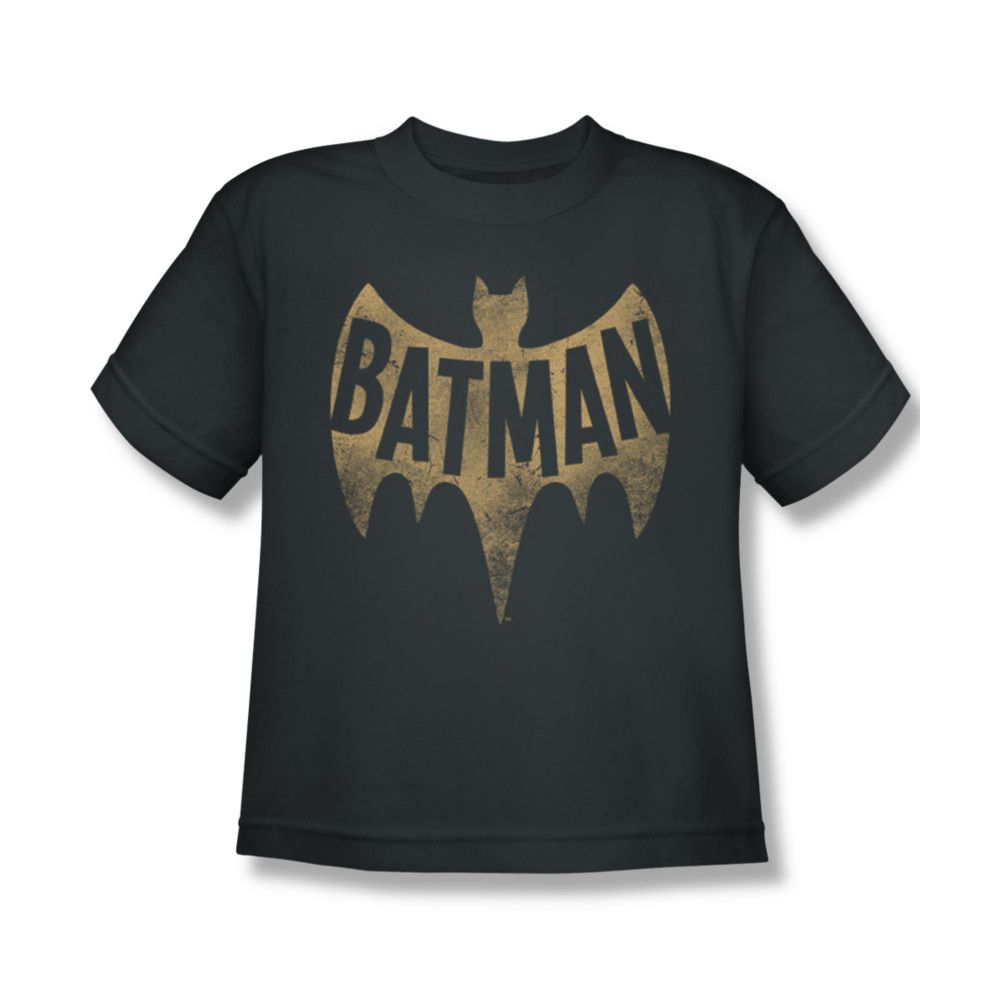 Classic Batman Shirt Kids Distressed Logo Charcoal T-Shirt - Classic ...