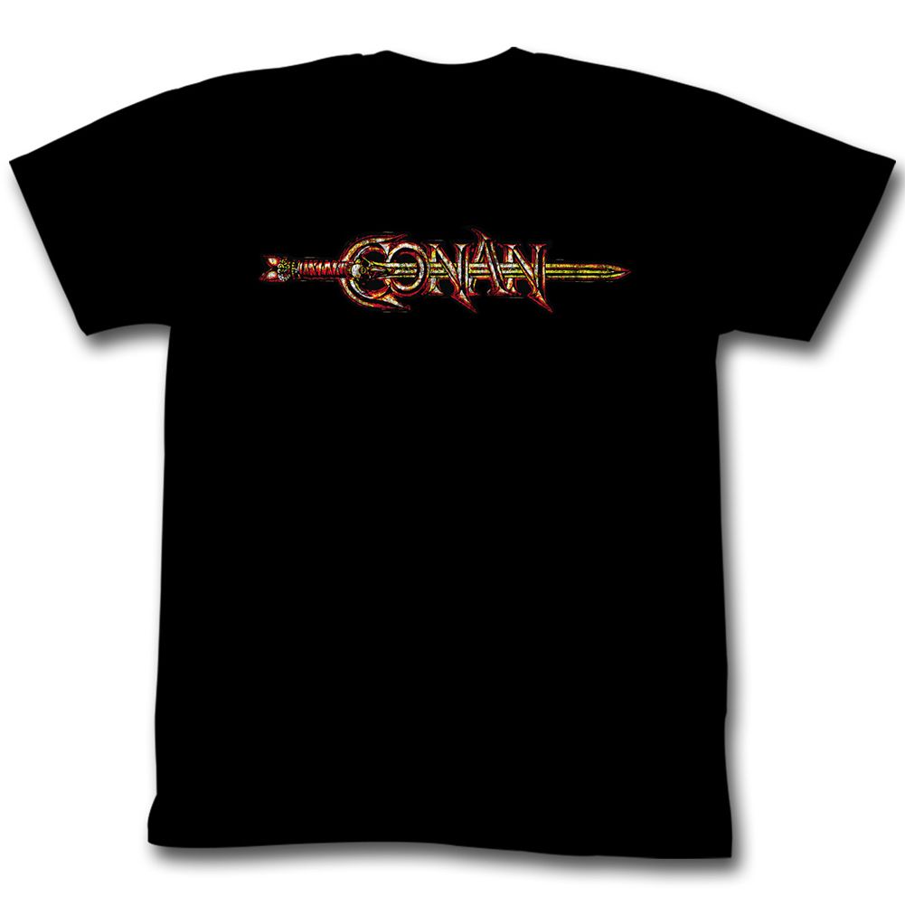 Conan Shirts Movie Logo Adult Black Tee T-Shirt - Conan the Barbarian ...