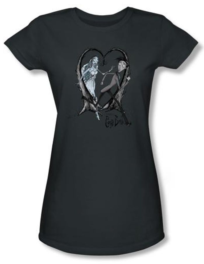 Corpse Bride Juniors T-Shirt Warner Bros Runaway Groom Charcoal Shirt ...