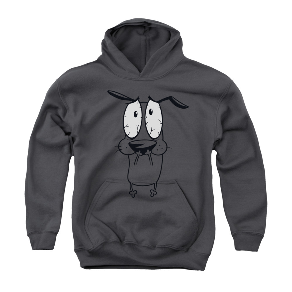 Courage The Cowardly Dog Youth Hoodie Scared Charcoal Kids Hoody ...