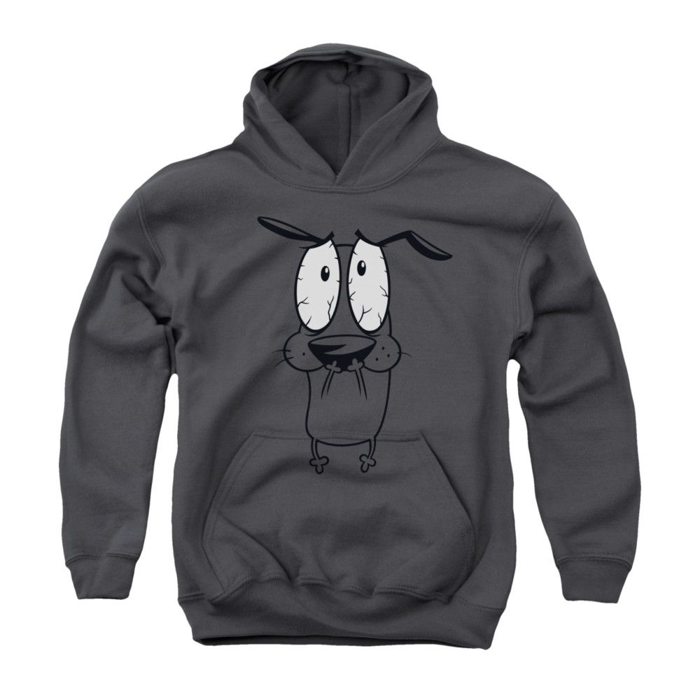 Courage The Cowardly Dog Youth Hoodie Scared Charcoal Kids Hoody ...
