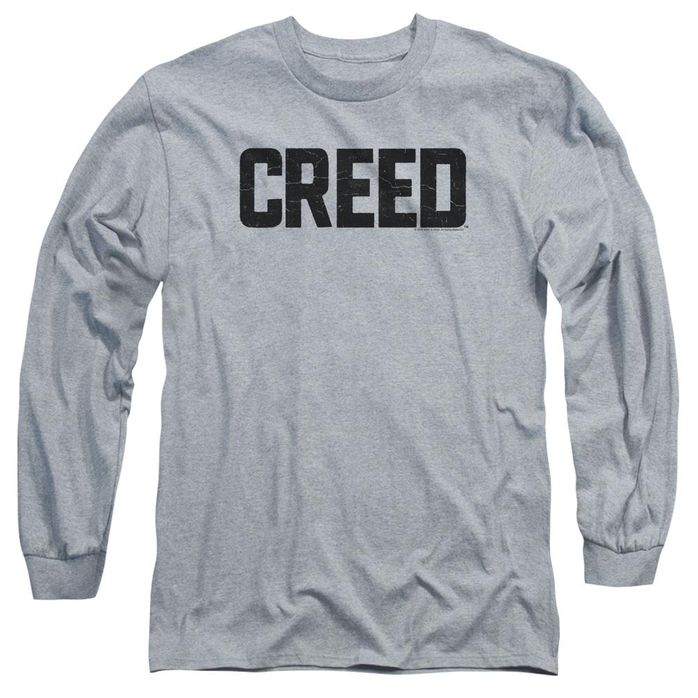 Creed Long Sleeve Shirt Cracked Movie Logo Athletic Heather Tee T-Shirt ...