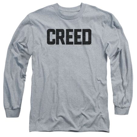 Creed Long Sleeve Shirt Cracked Movie Logo Athletic Heather Tee T-Shirt ...