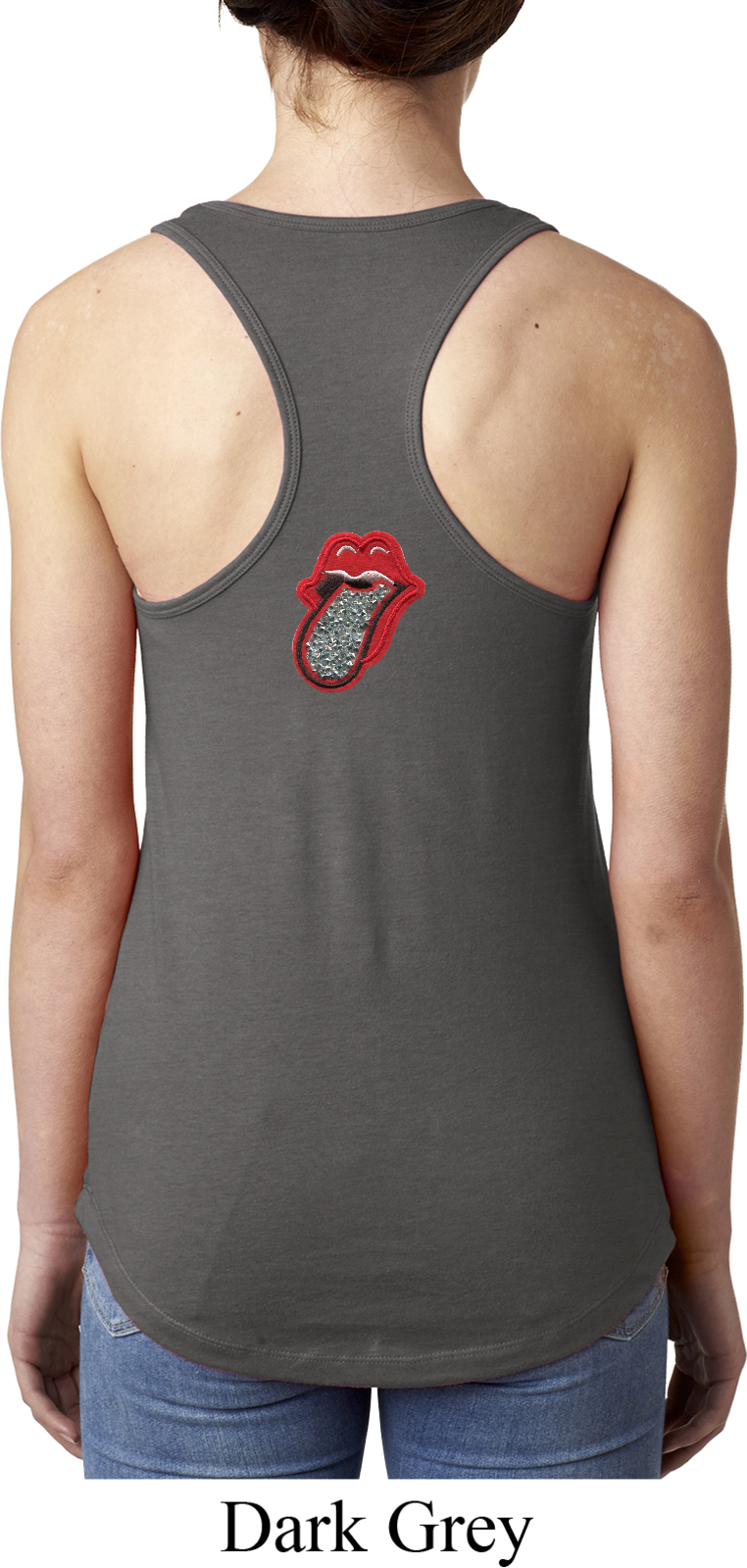Crystal Tongue Patch Back Print Ladies Ideal Tank Top - Crystal Tongue ...