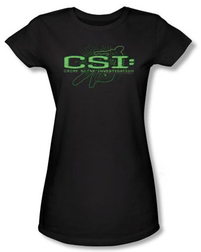 CSI Juniors T-shirt Sketchy Shadow Girly Black Tee - CSI: Crime Scene ...