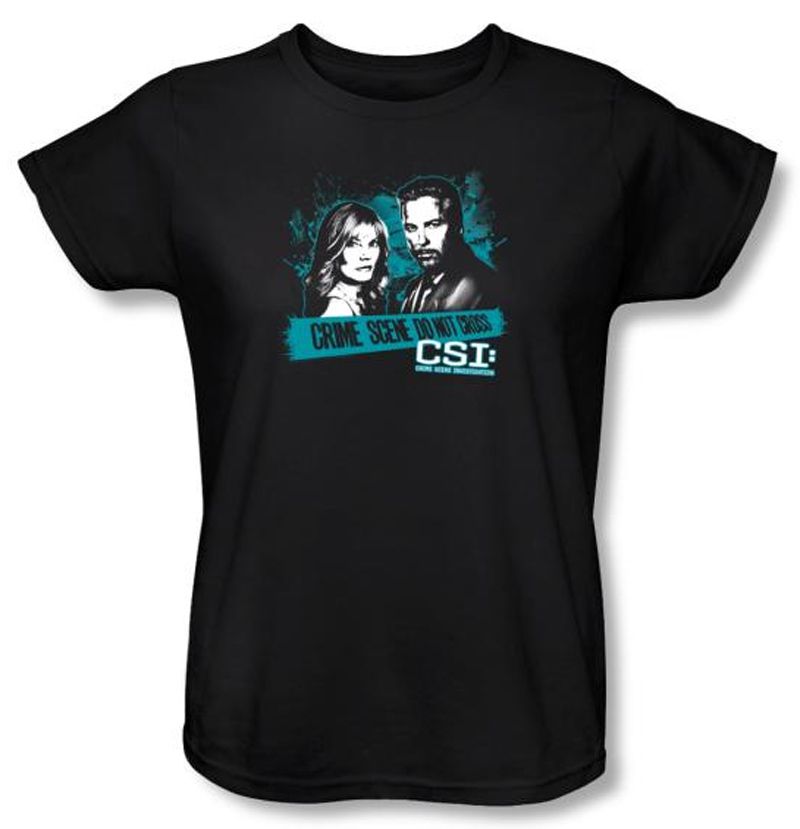 CSI Ladies T-shirt Cross The Line Black Tee - CSI: Crime Scene ...