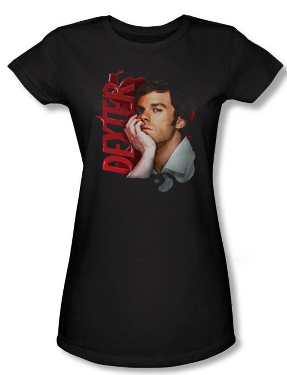 Dexter Juniors Shirt Layered Black T-shirt Tee - Dexter Layered Shirts