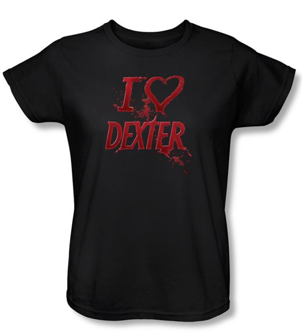 Dexter Ladies Shirt I Heart Dexter Black T-Shirt Tee - Dexter I Heart ...