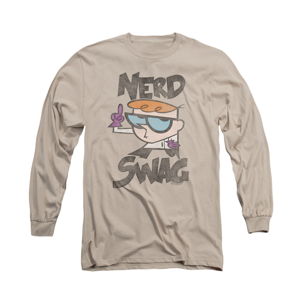 Dexter's Laboratory Nerd Swag Long Sleeve Sand Tee T-Shirt - Dexter's ...