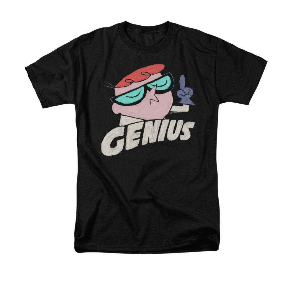 Dexter's Laboratory Shirt Genius Adult Black Tee T-Shirt - Dexter's ...