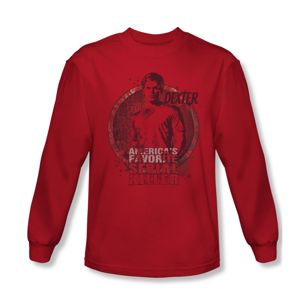 Dexter Shirt America's Favorite Long Sleeve Red Tee T-Shirt - Dexter ...