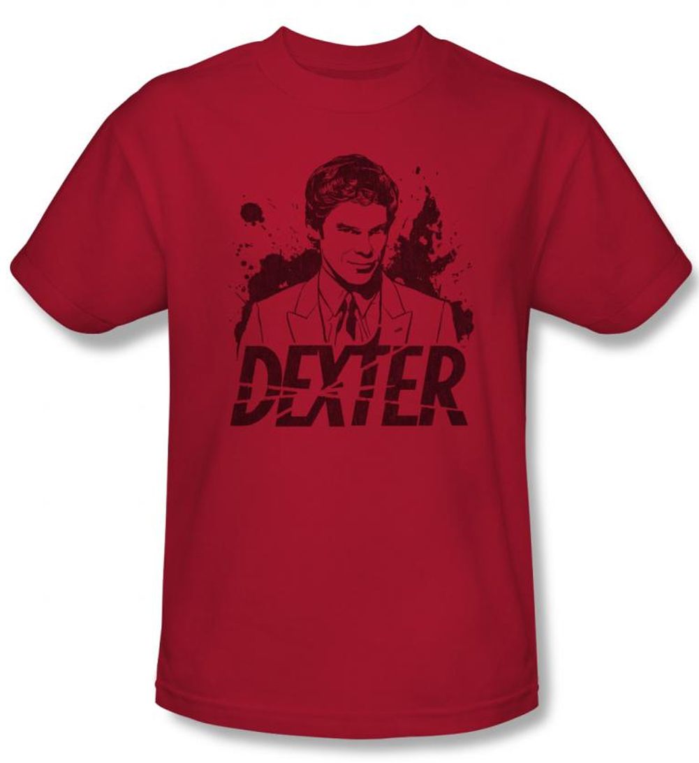 Dexter Shirt Splatter Adult Red T-Shirt Tee - Dexter Splatter Shirts