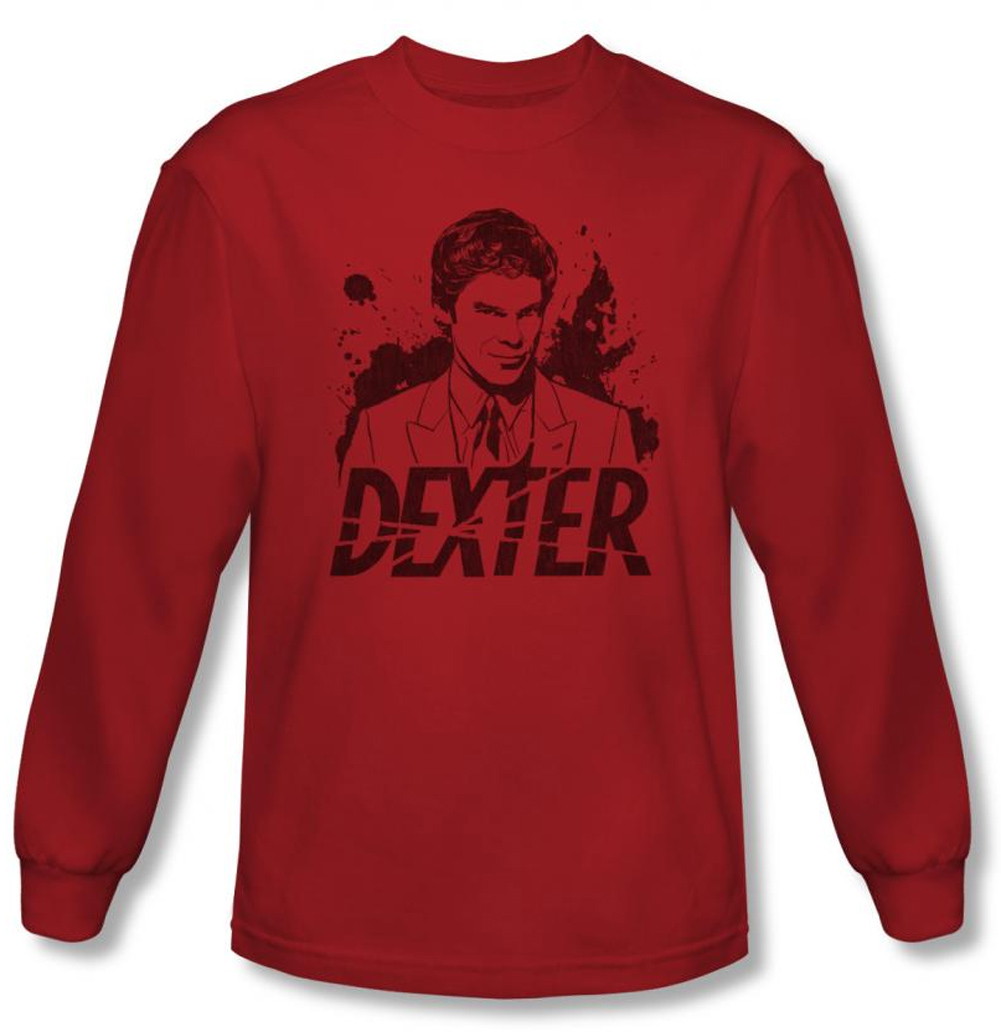 Dexter Shirt Splatter Red Long Sleeve T-Shirt Tee - Dexter Splatter Shirts