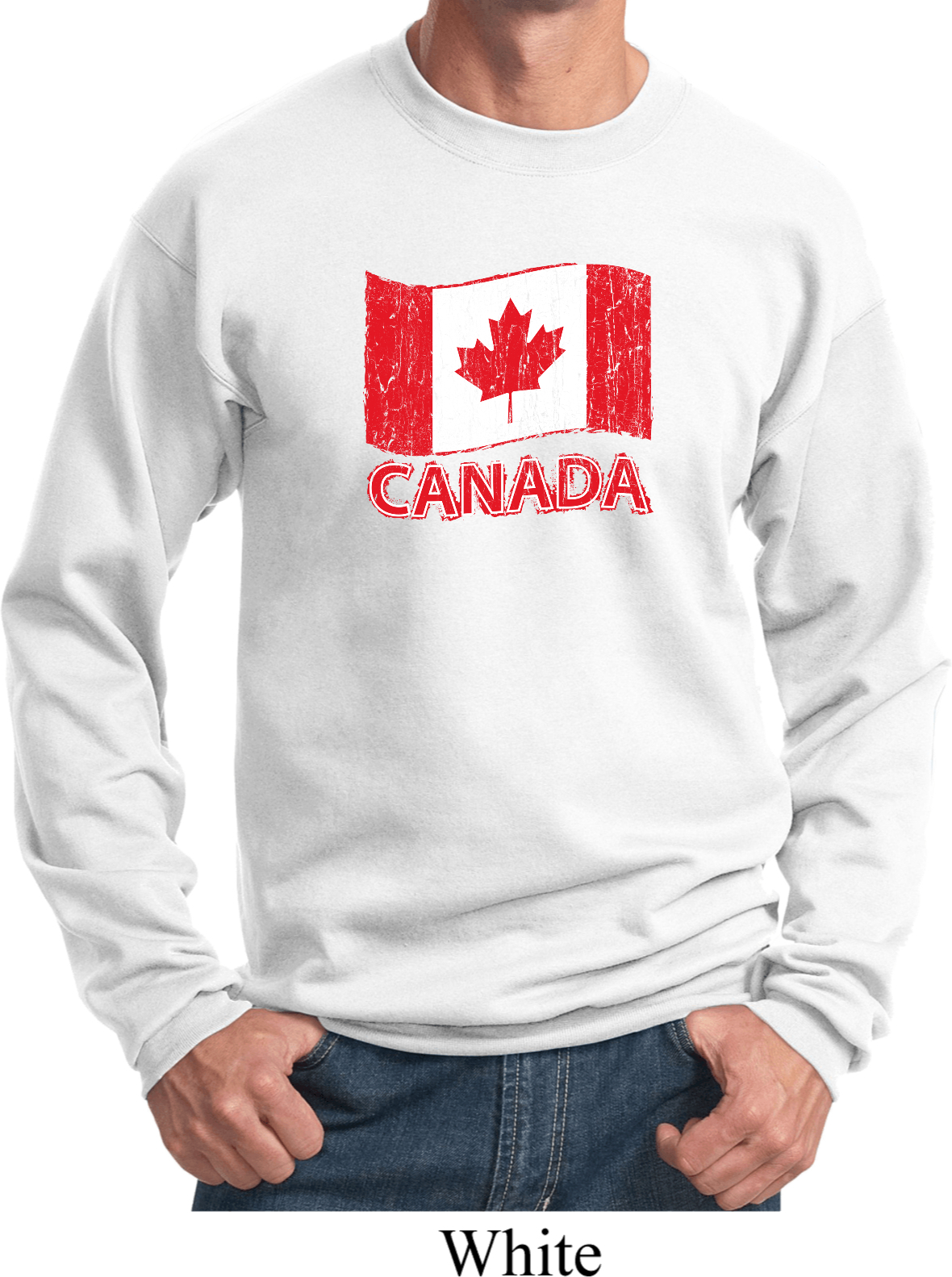 Distressed Canadian Flag Sweater Cybertelafaded Distressed Canadian ...