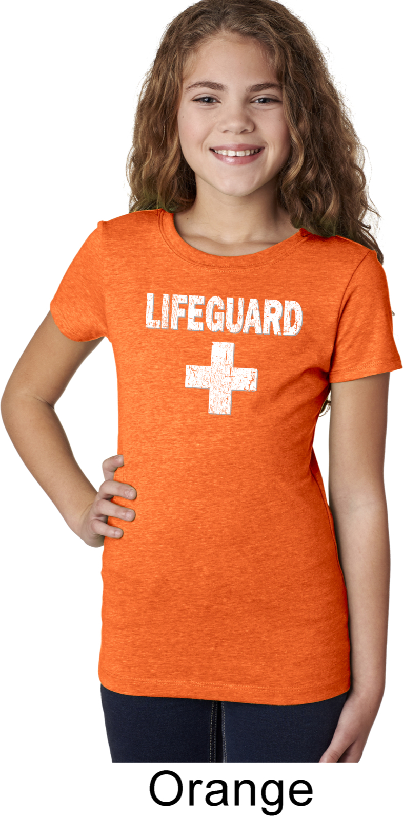 Distressed Lifeguard Girls Shirt - Distressed Lifeguard Kids Shirts