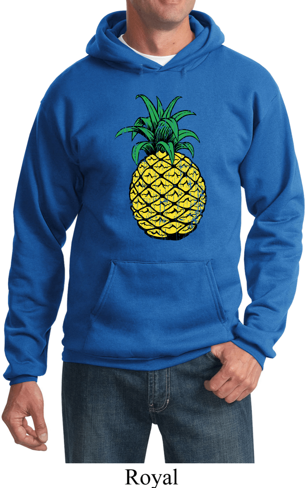 Distressed Pineapple Hoodie - Distressed Pineapple Mens Shirts