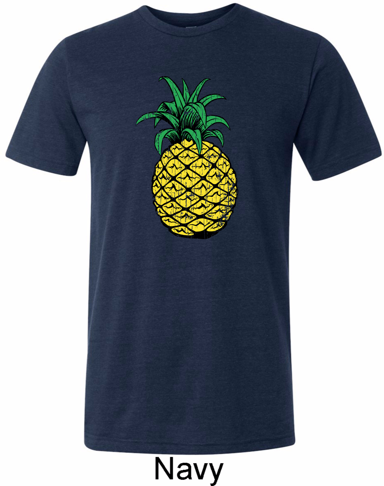 Distressed Pineapple Mens Tri Blend Crewneck Shirt - Distressed ...