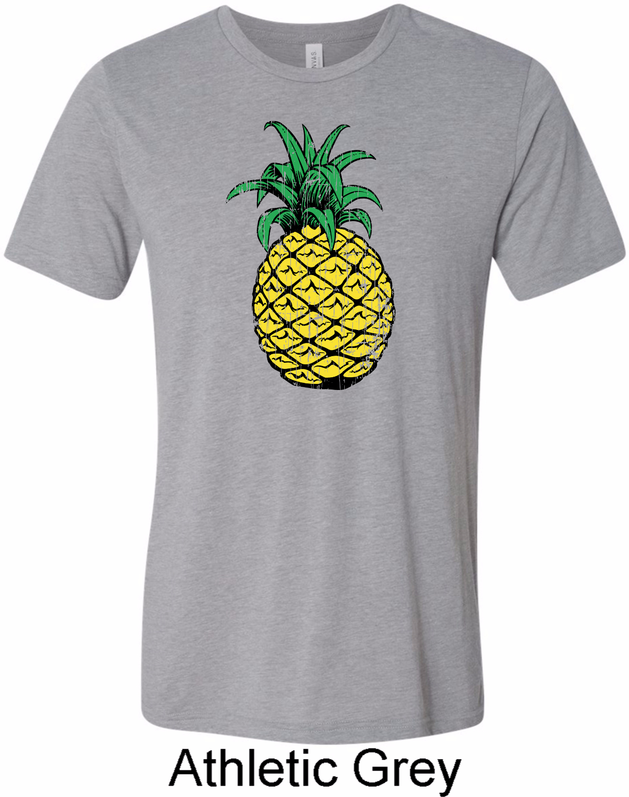 Distressed Pineapple Mens Tri Blend Crewneck Shirt - Distressed ...