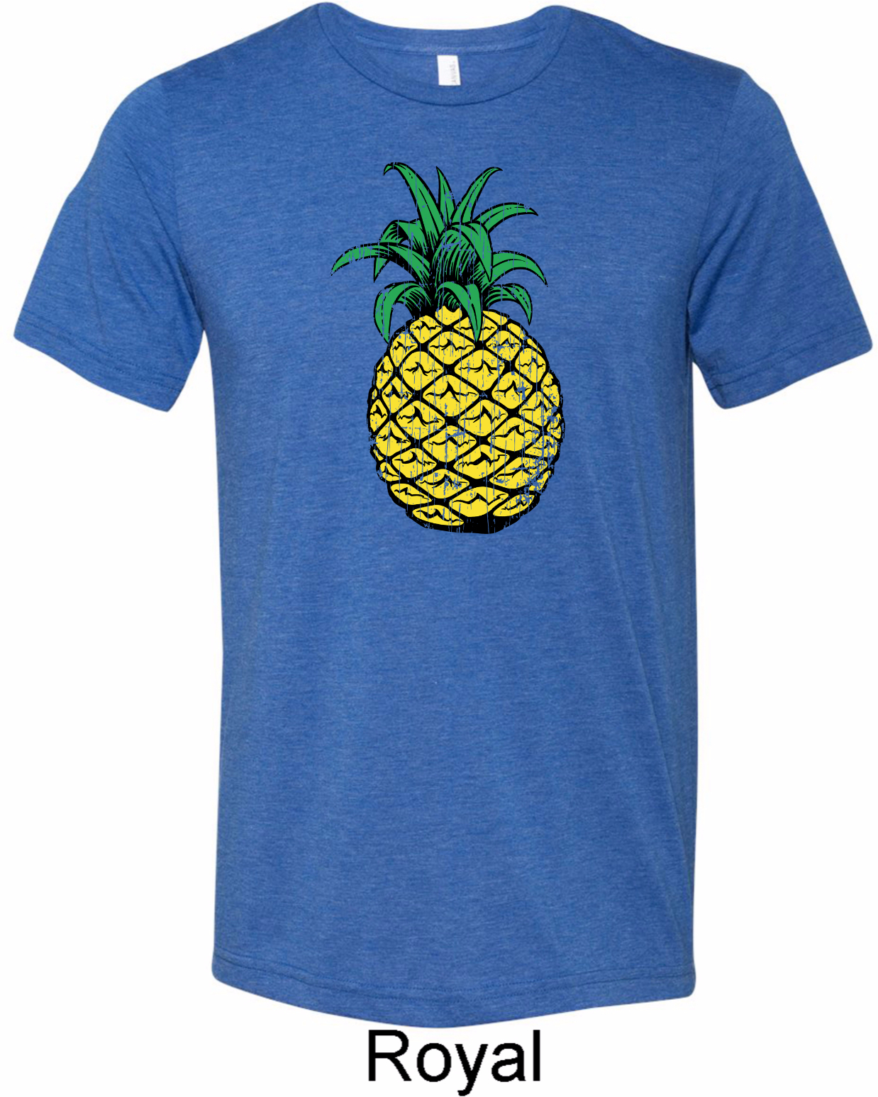 Distressed Pineapple Mens Tri Blend Crewneck Shirt - Distressed ...