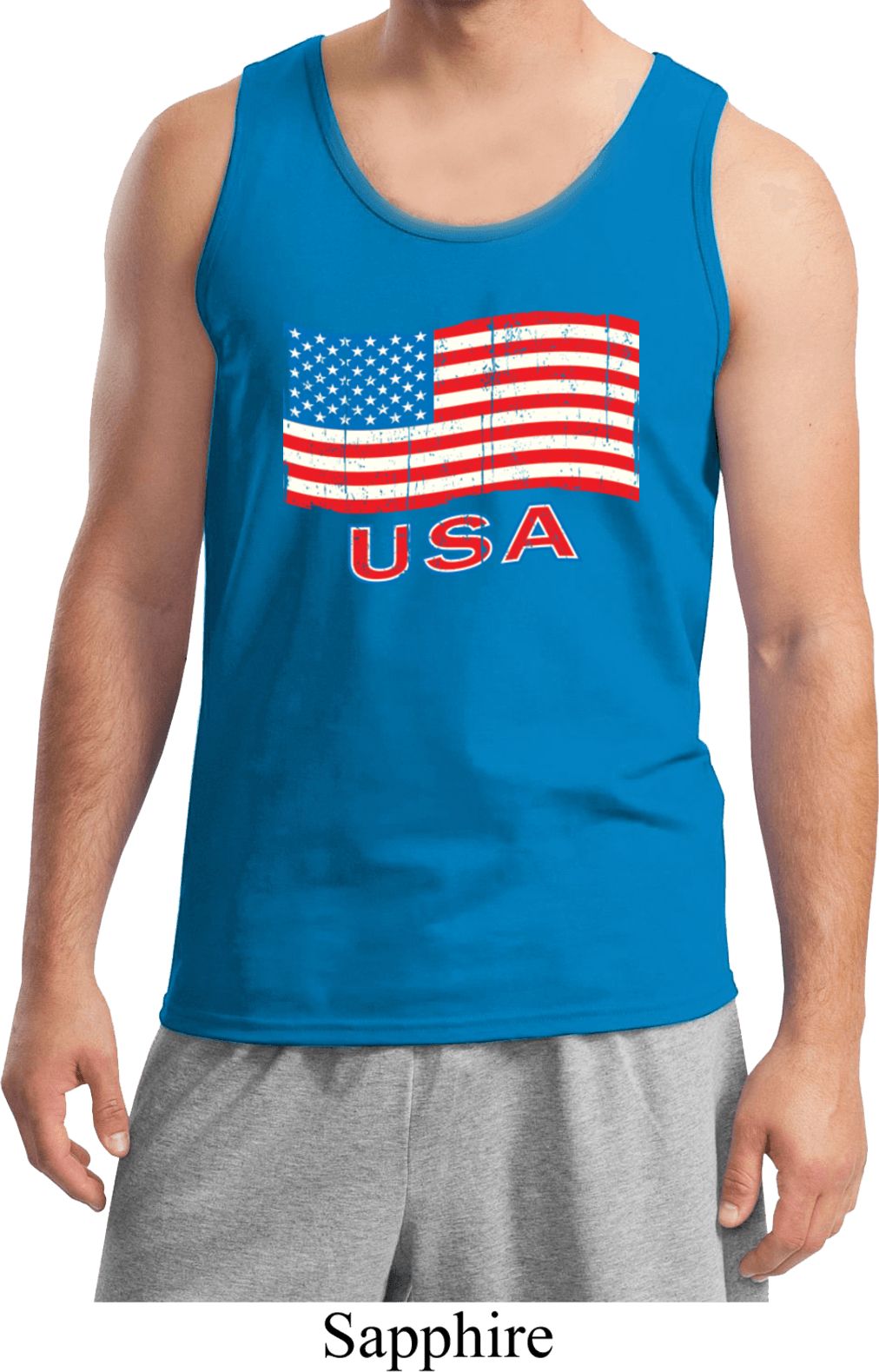 Distressed USA Flag Mens Tank Top - Distressed USA Flag Shirts
