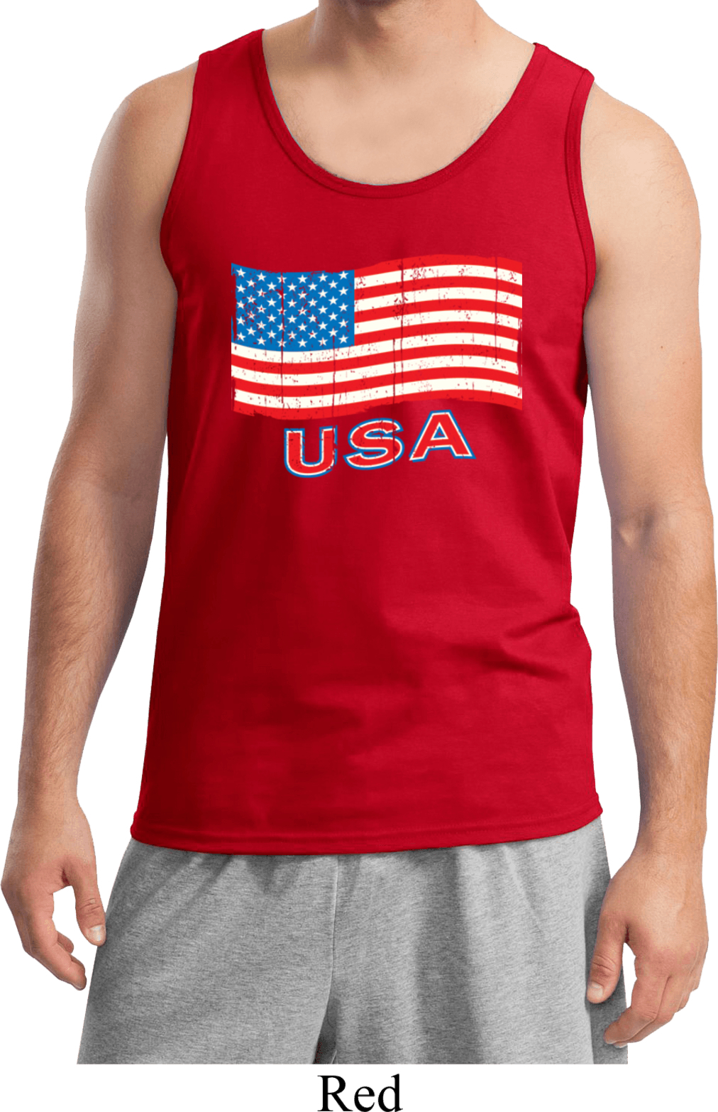 Distressed USA Flag Mens Tank Top - Distressed USA Flag Shirts