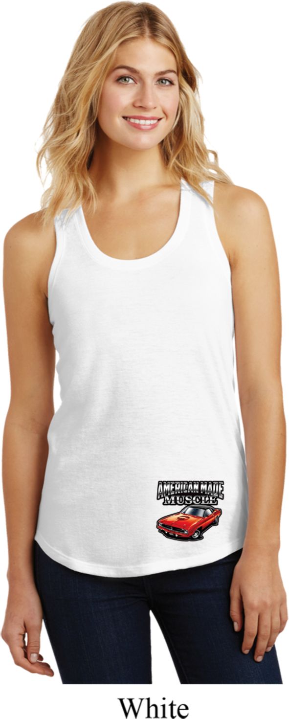 Dodge American Made Muscle Bottom Print Ladies Racerback Tank Top ...