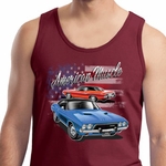 Mens Dodge American Muscle Blue and Red Sleeveless Dry Wicking Shirt ...
