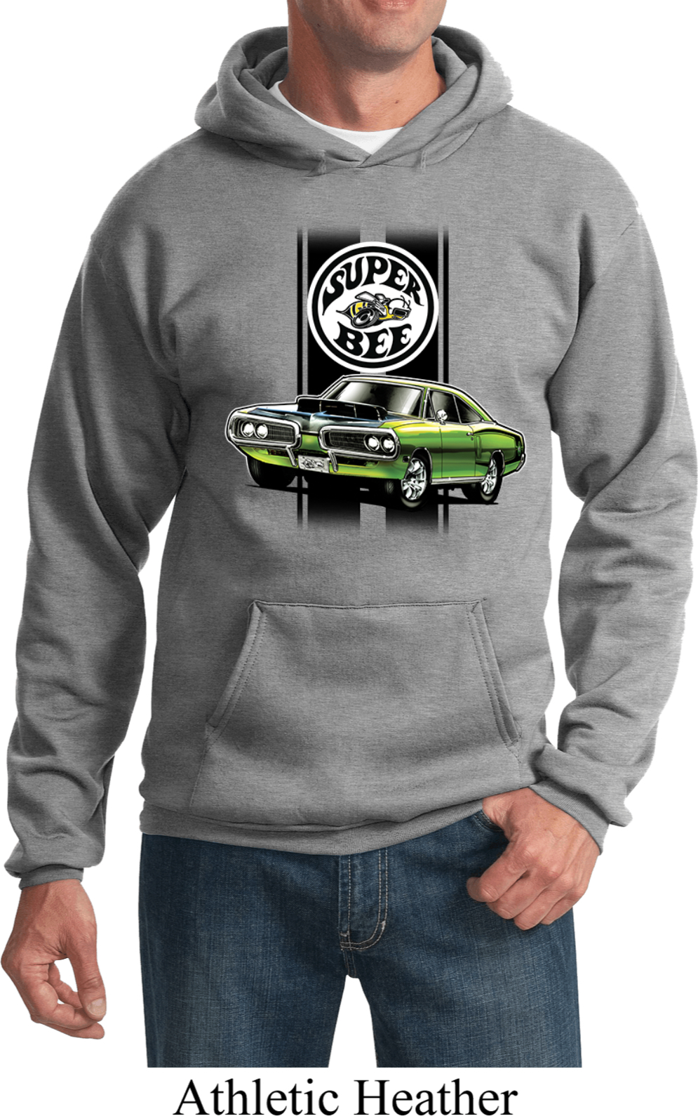 Dodge Green Super Bee Hoodie - Green Super Bee Mens Dodge Shirts