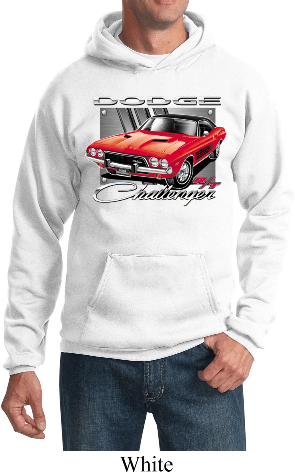 Dodge Hoodie Red Challenger Hoody - Red Challenger Mens Dodge Shirts